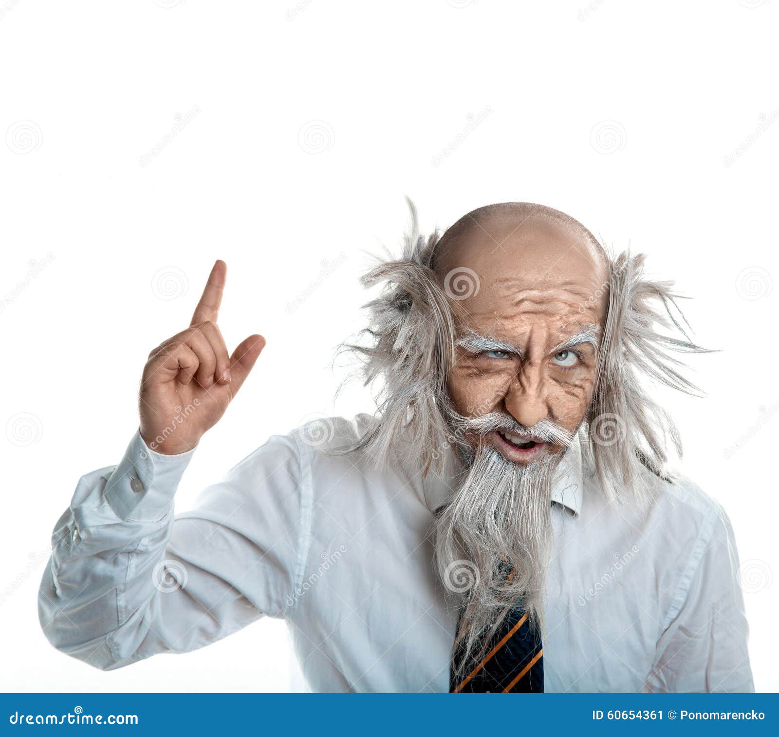 Isolado No Oldman Louco Branco Teve a Ideia Imagem de Stock - Imagem de ...