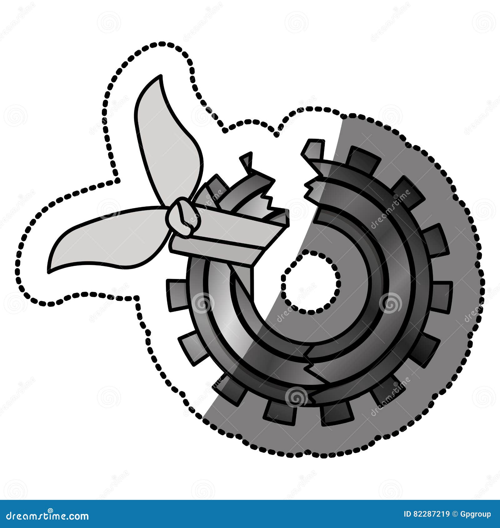 Isolatd broken gear design stock vector. Illustration of shape - 82287219