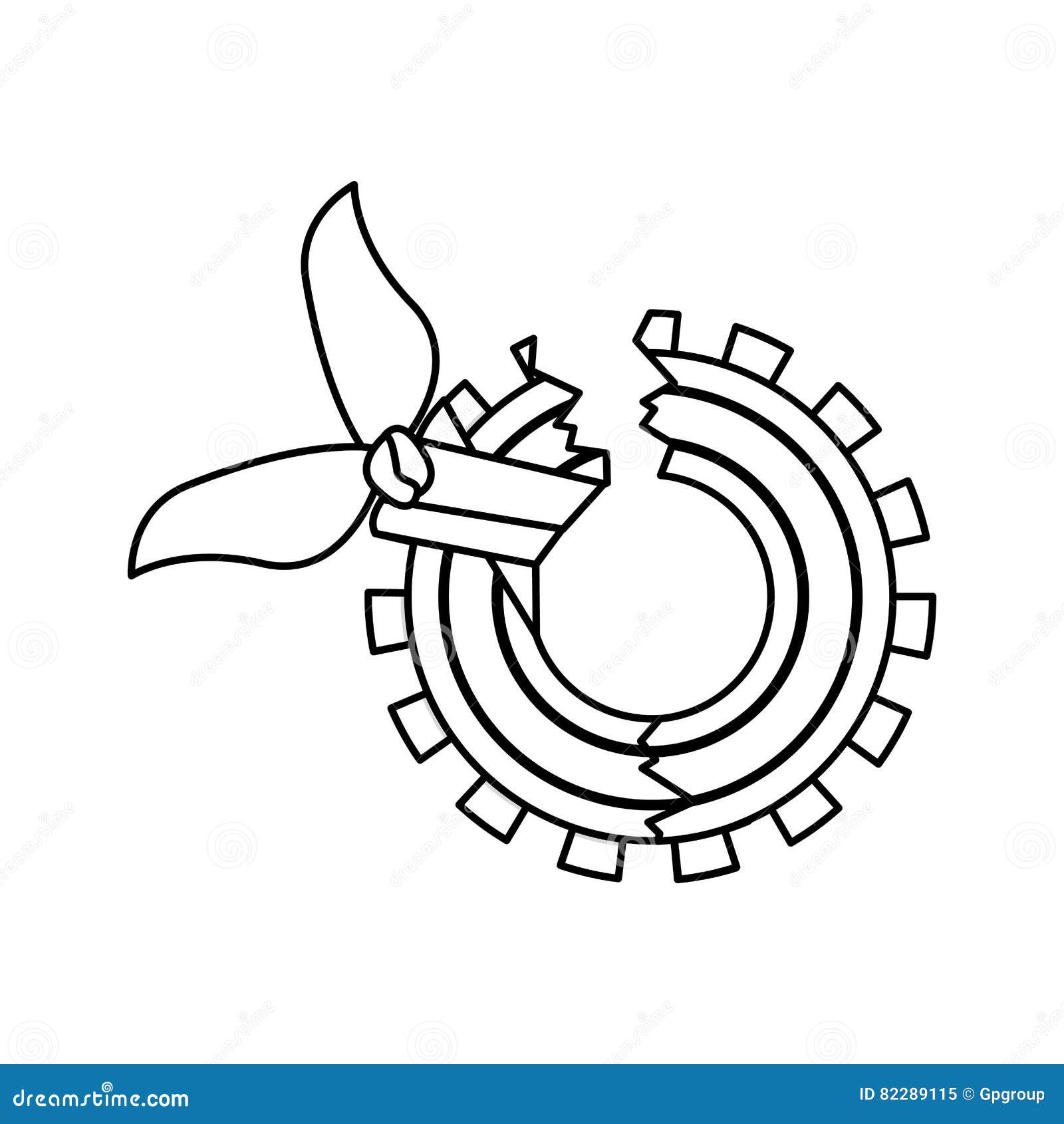 Isolatd broken gear design stock vector. Illustration of industry ...