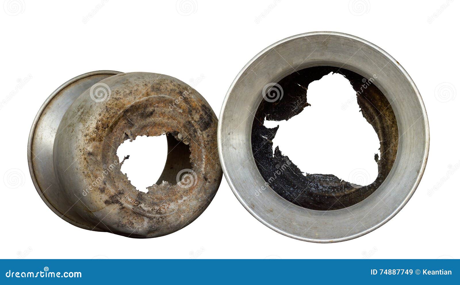 Isolate Aluminum Pots Damaged. Stock Image - Image of ancient, food ...