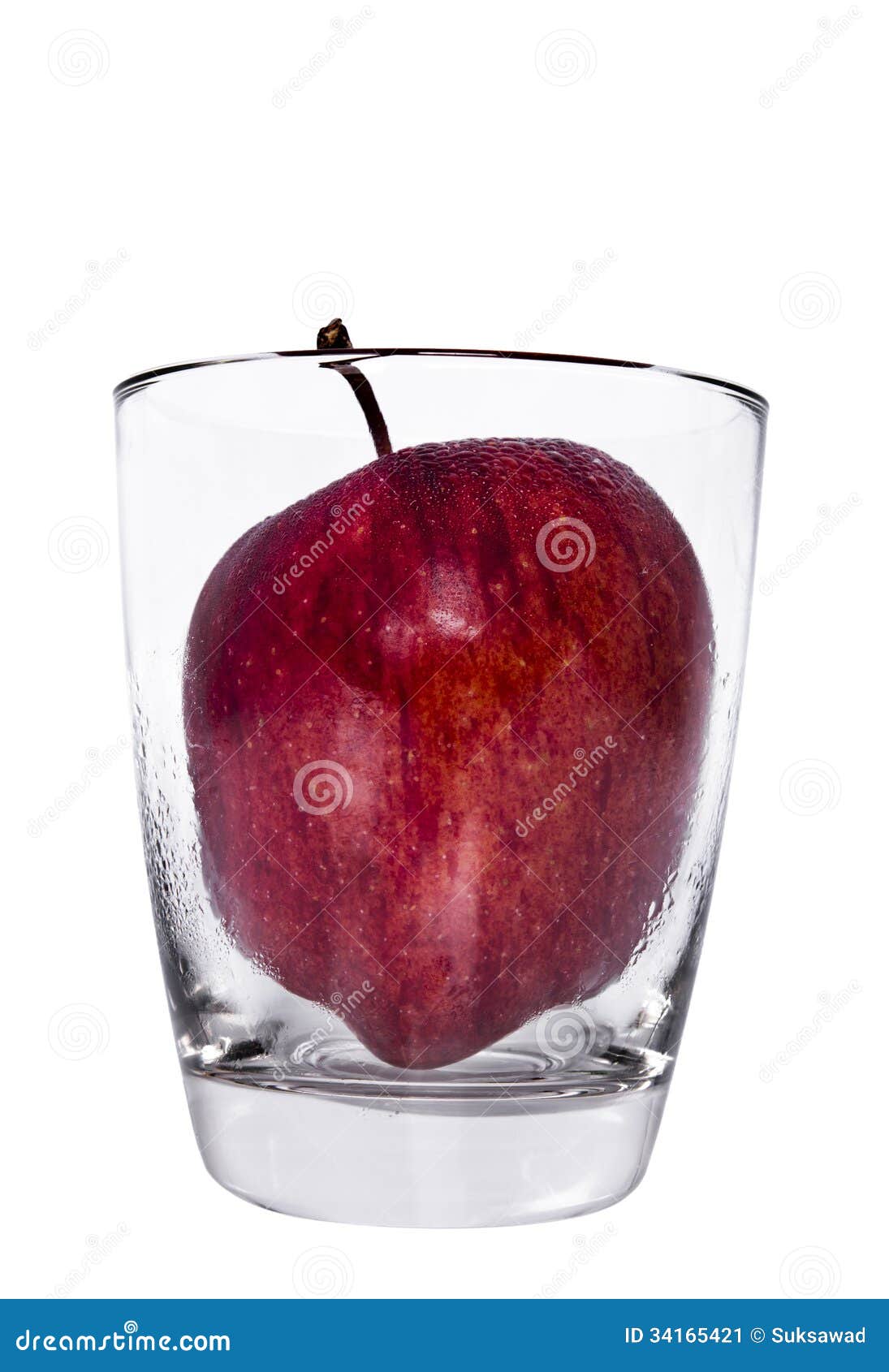Isolate apple in glass stock image. Image of glass, translucent - 34165421