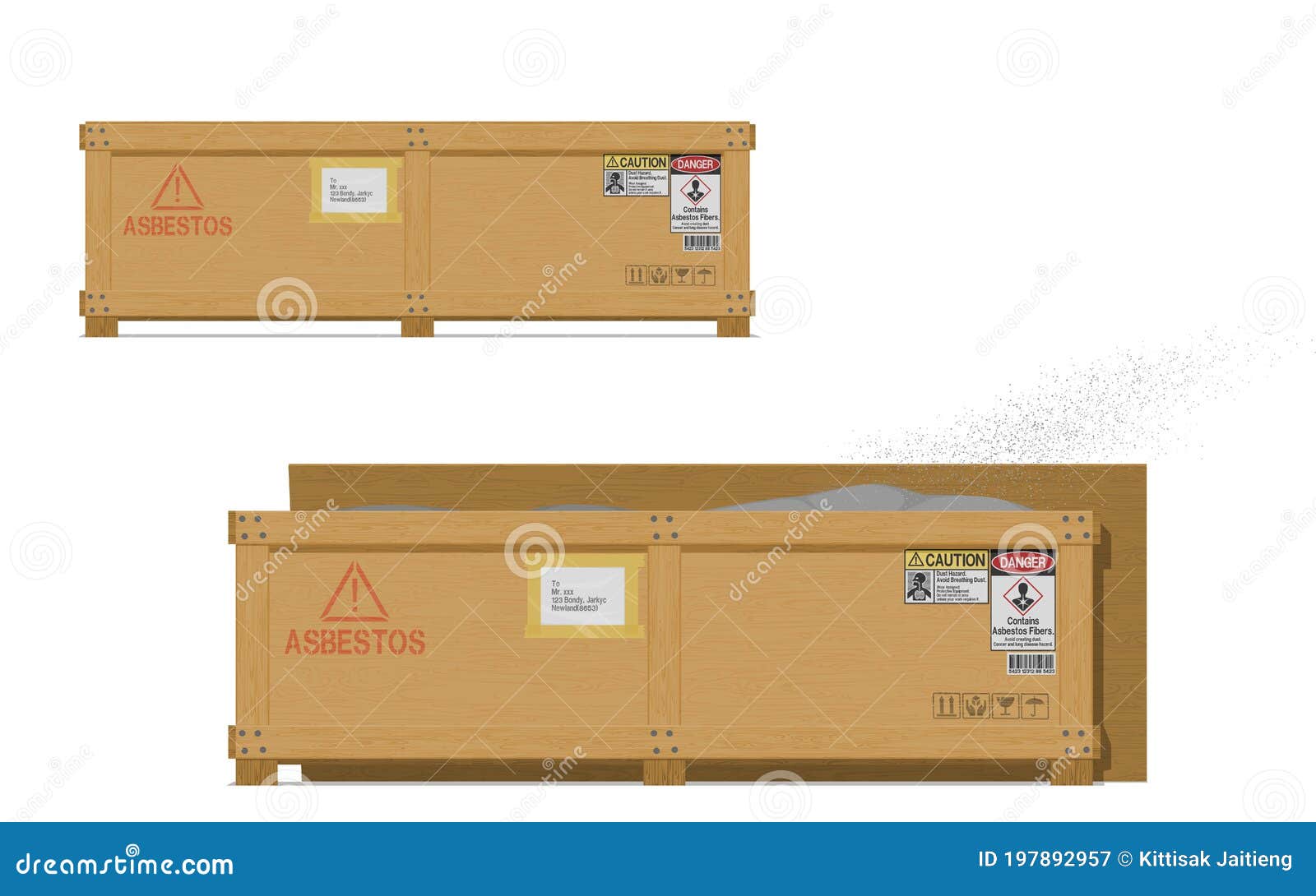 Isolate Asbestos Container on White Background Stock Vector ...