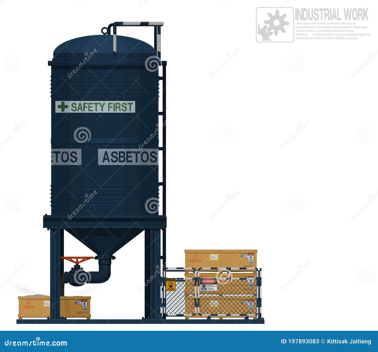 Isolate Asbestos Storage Area on White Background Stock Vector ...