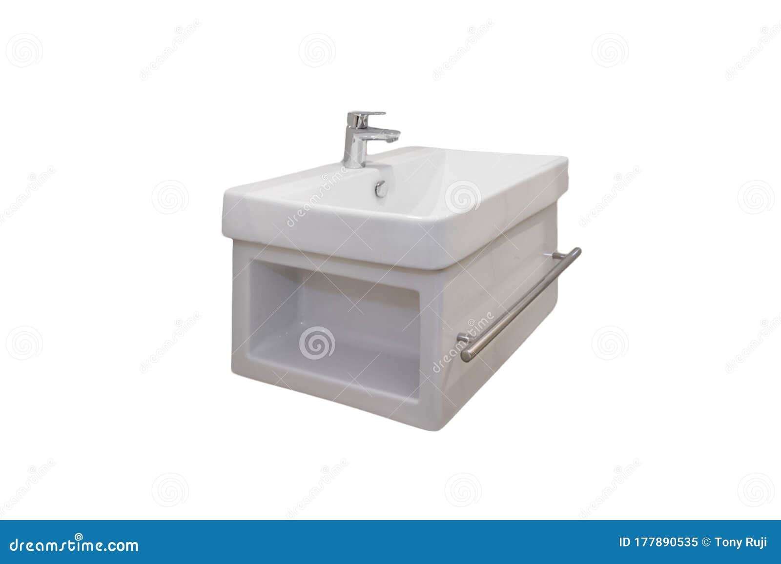 Isolate Clean White Wash Basin and Flush Toilet Stock Illustration ...