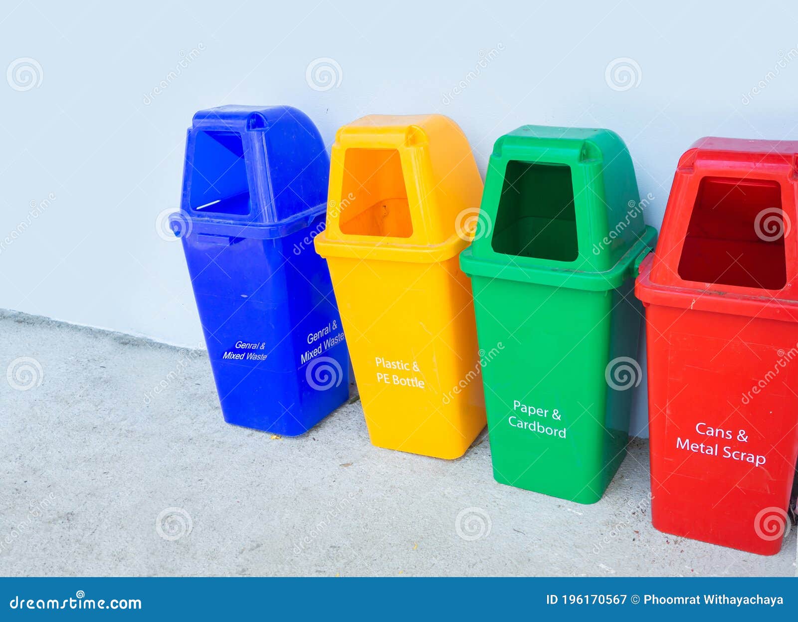 Isolate Differant Kind of Colorful Trash or Bin in White Background ...