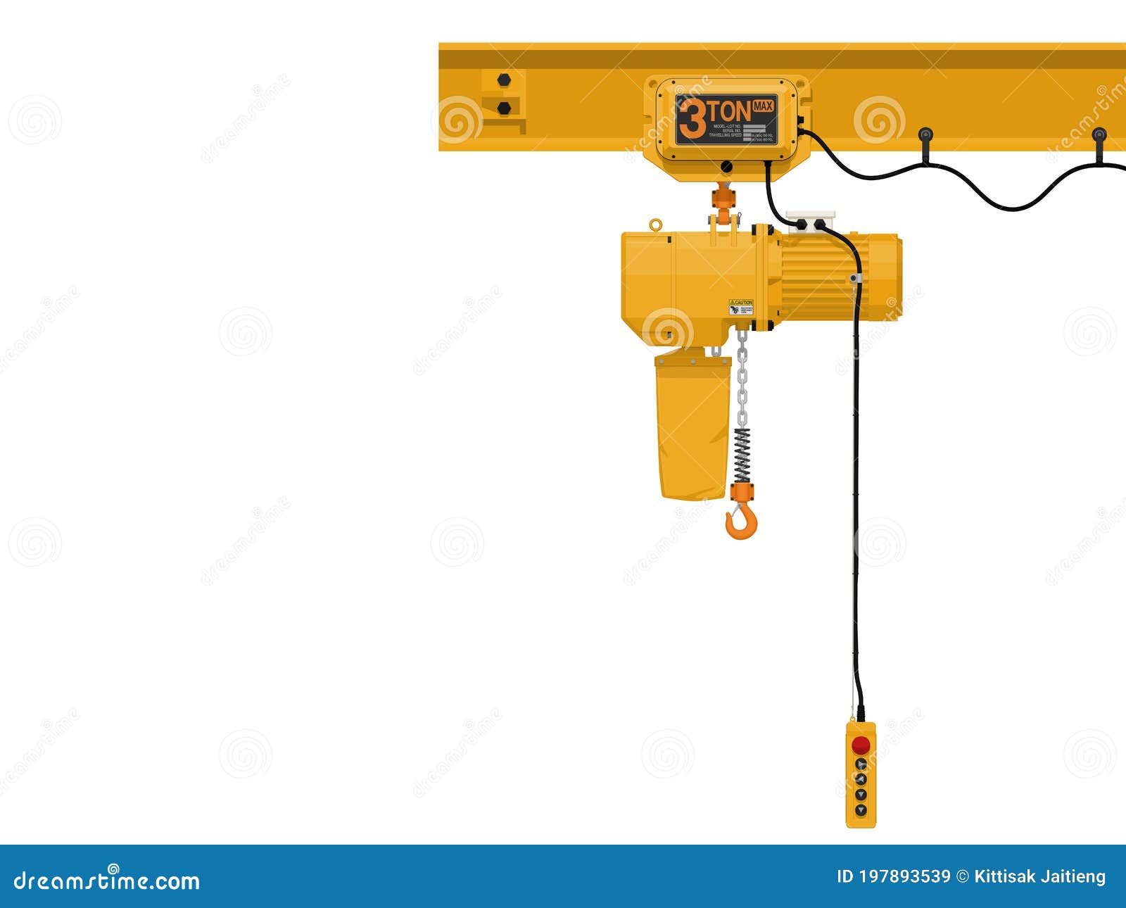 Isolate Electrical Hoist On The Beam Cartoon Vector | CartoonDealer.com ...