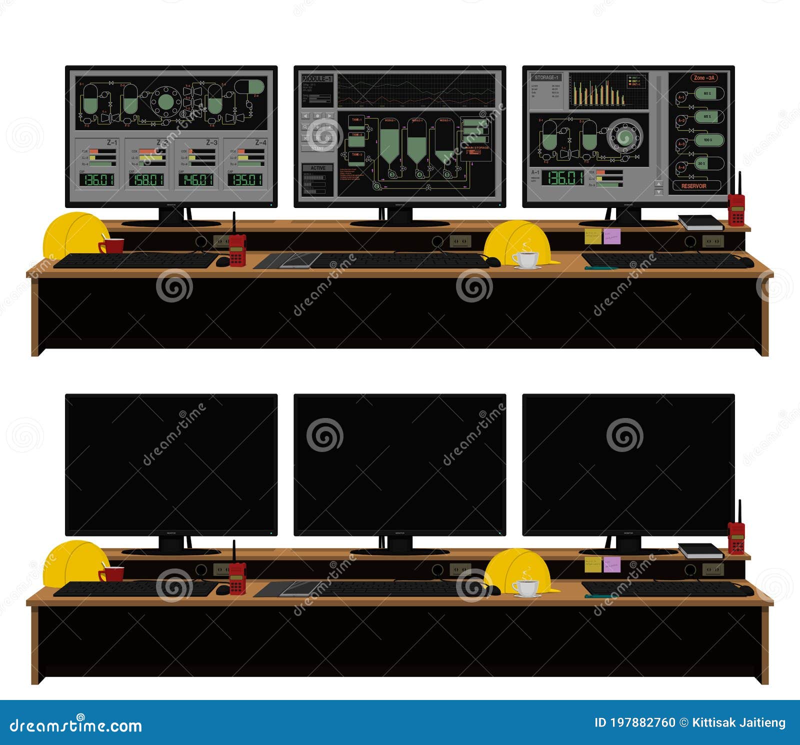 Isolate Engineering Workstation on White Background Stock Vector ...