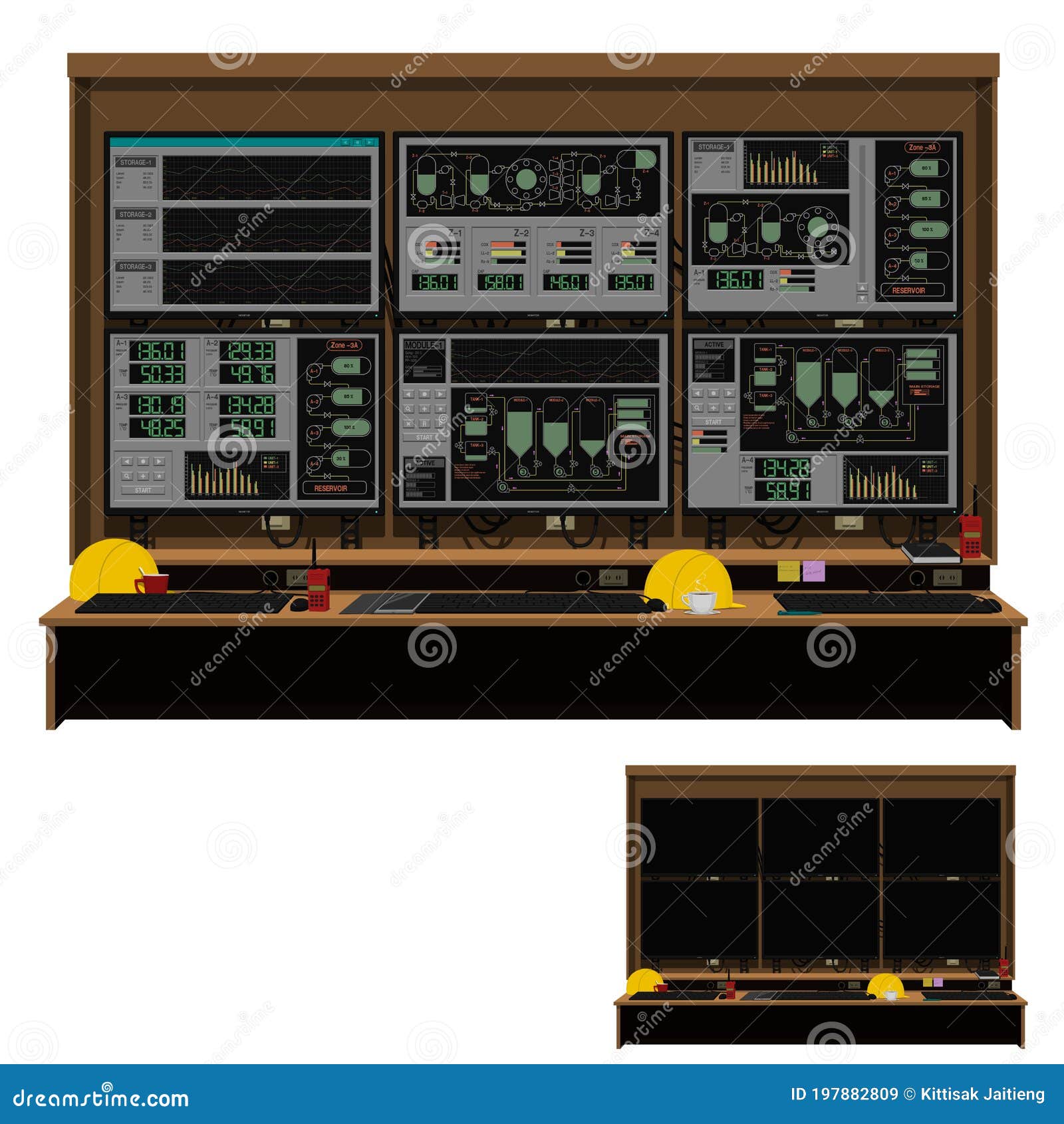 Isolate Engineering Workstation on White Background Stock Vector ...