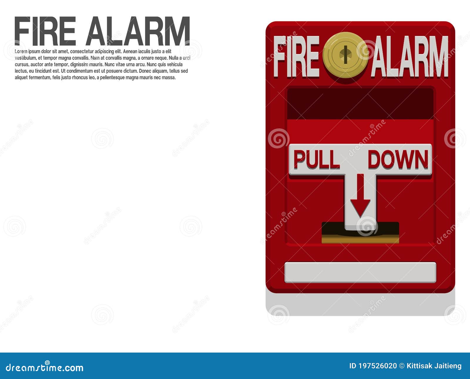 Isolate Fire Alarm Switch Manual Pull Down Type on Transparent ...
