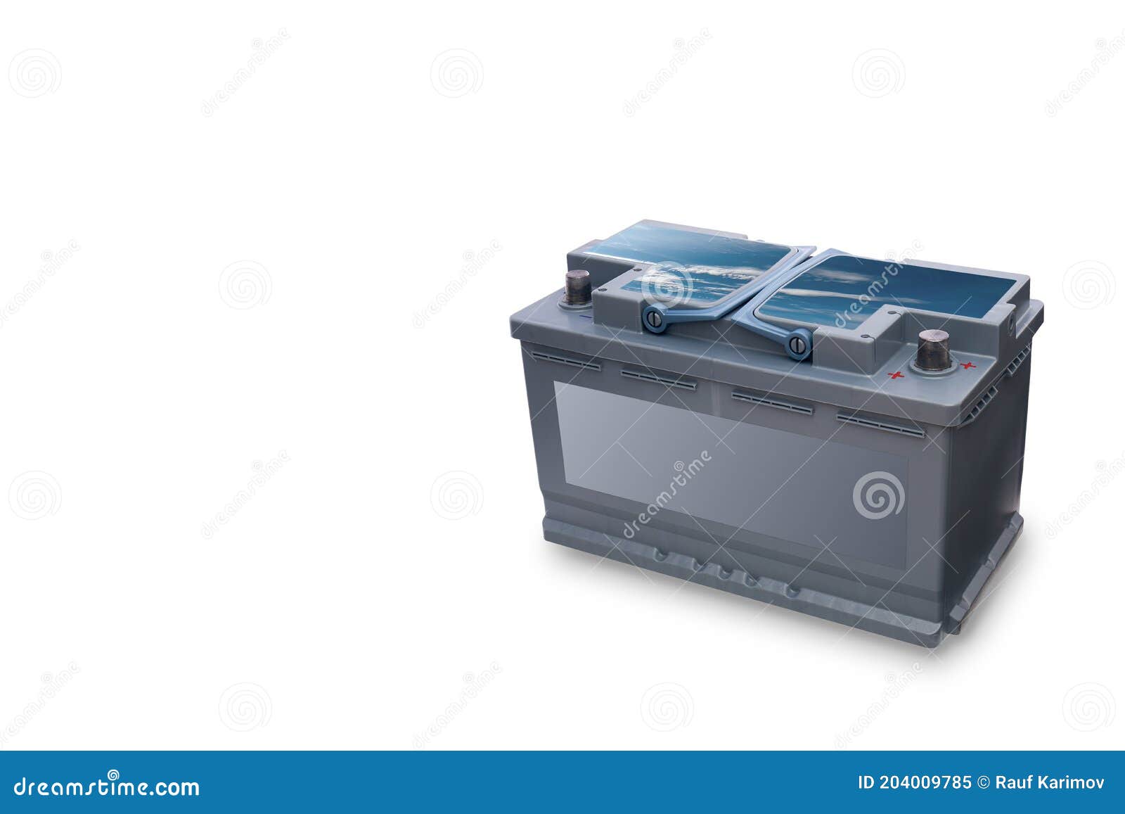 Isolate. Gray Car Battery on a White Background Stock Image - Image of ...