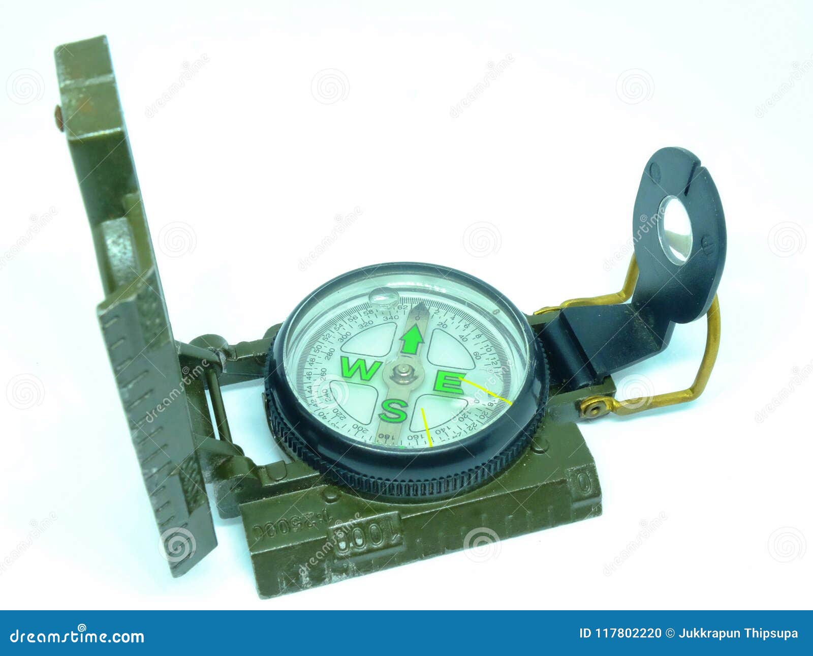 The Isolate Green Military Compass Portable To Walk,Distance and Stock ...