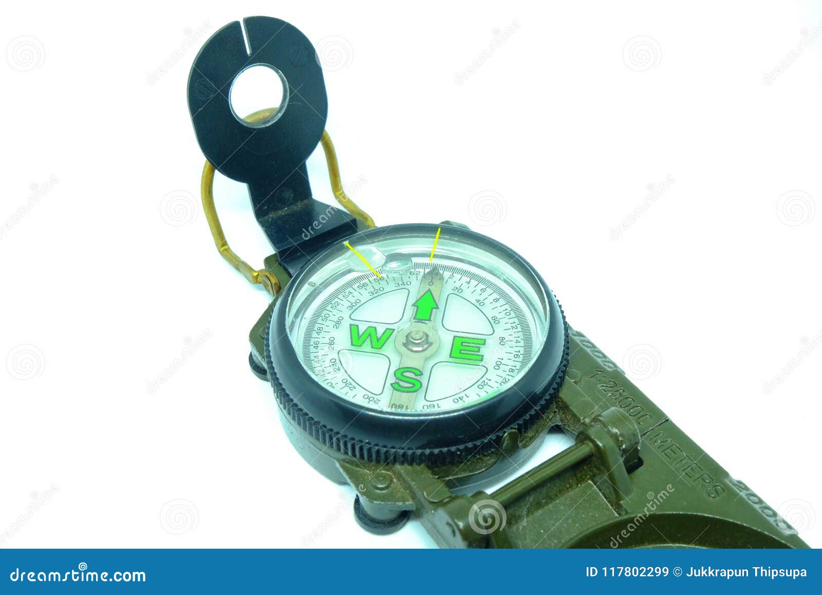 The Isolate Green Military Compass Portable To Walk,Distance and Stock ...