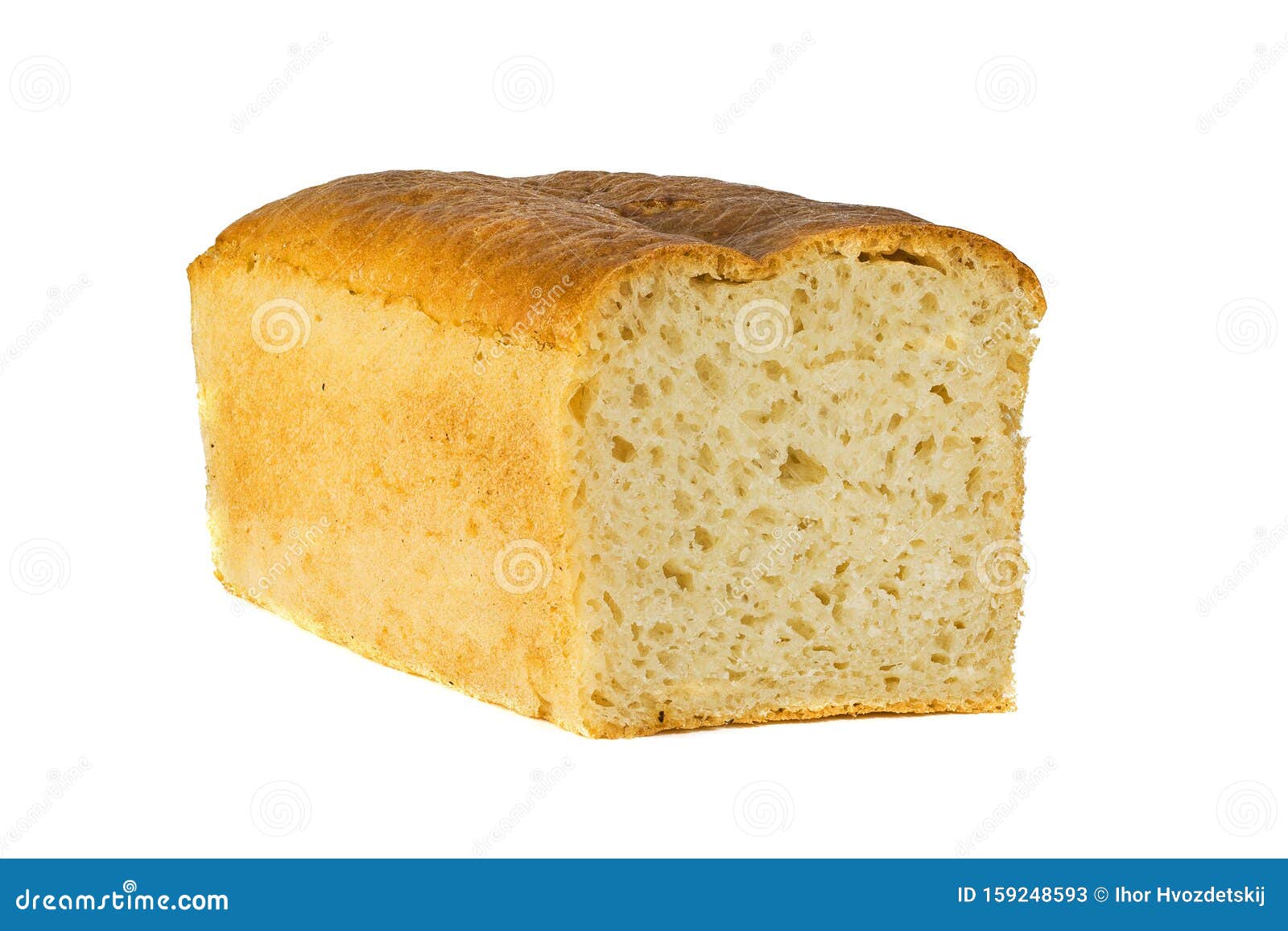 Isolate of Half White Loaf of Bread on a White Background Stock Image ...