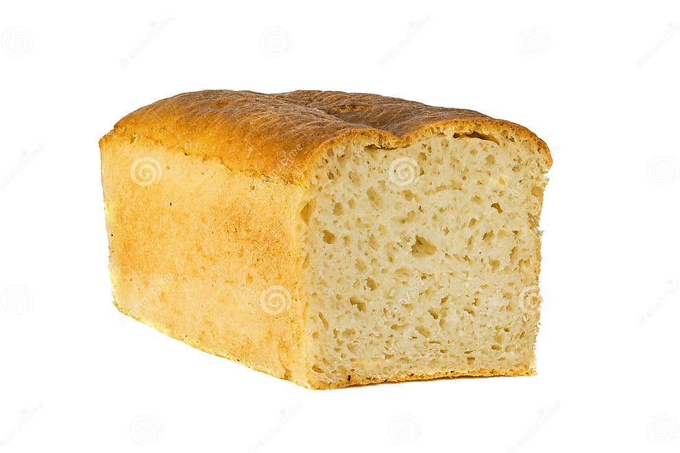 Isolate of Half White Loaf of Bread on a White Background Stock Image ...