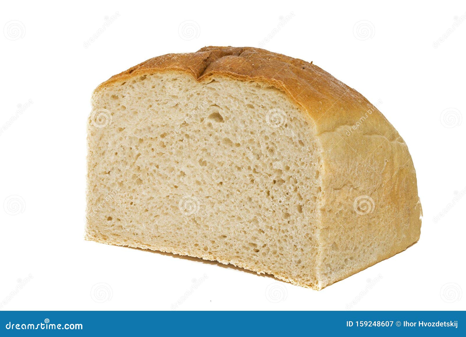 Isolate of Half White Loaf of Bread on a White Background Stock Image ...