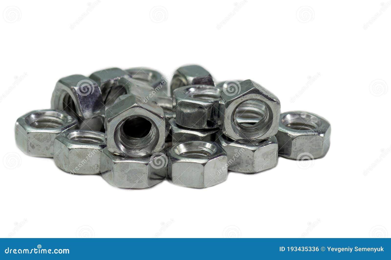 Fasteners Galvanized Nuts on a White Background Stock Photo - Image of ...