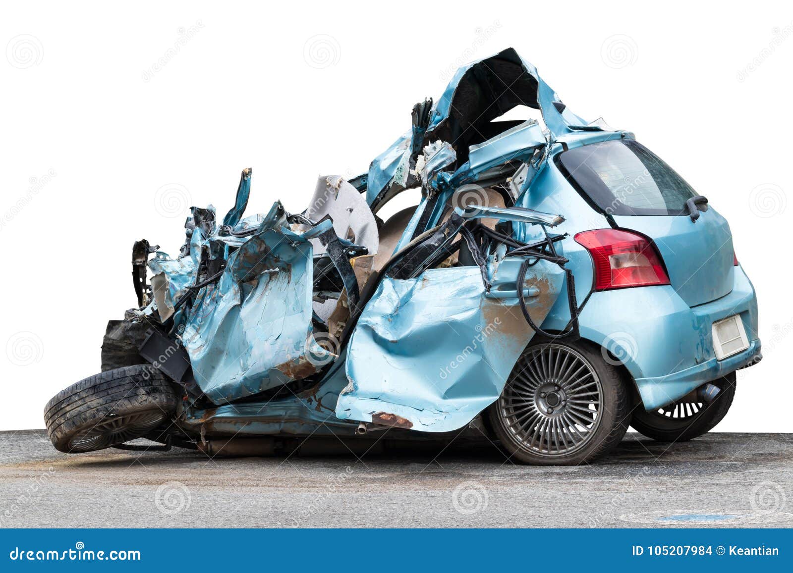 Isolate car demolished. stock photo. Image of light - 105207984