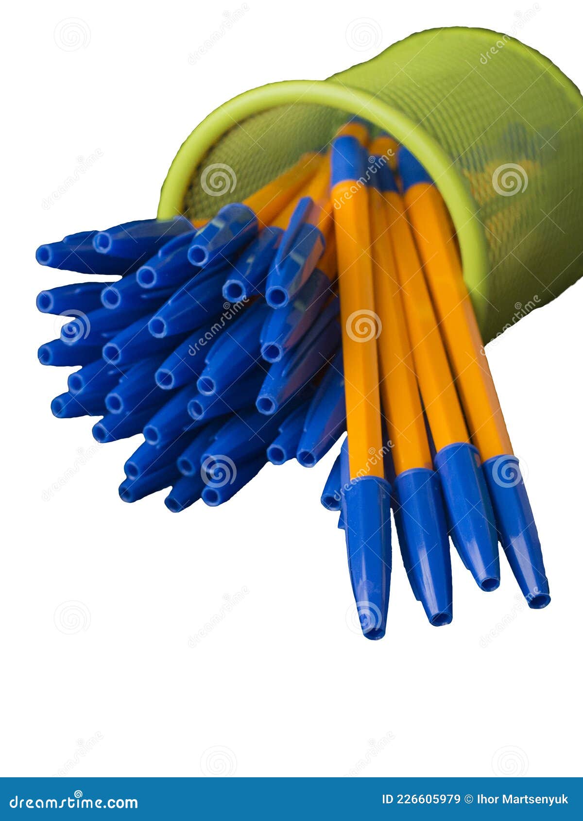 Many Pens And Pencils With Business Drawing Icons Around Border. Stock ...