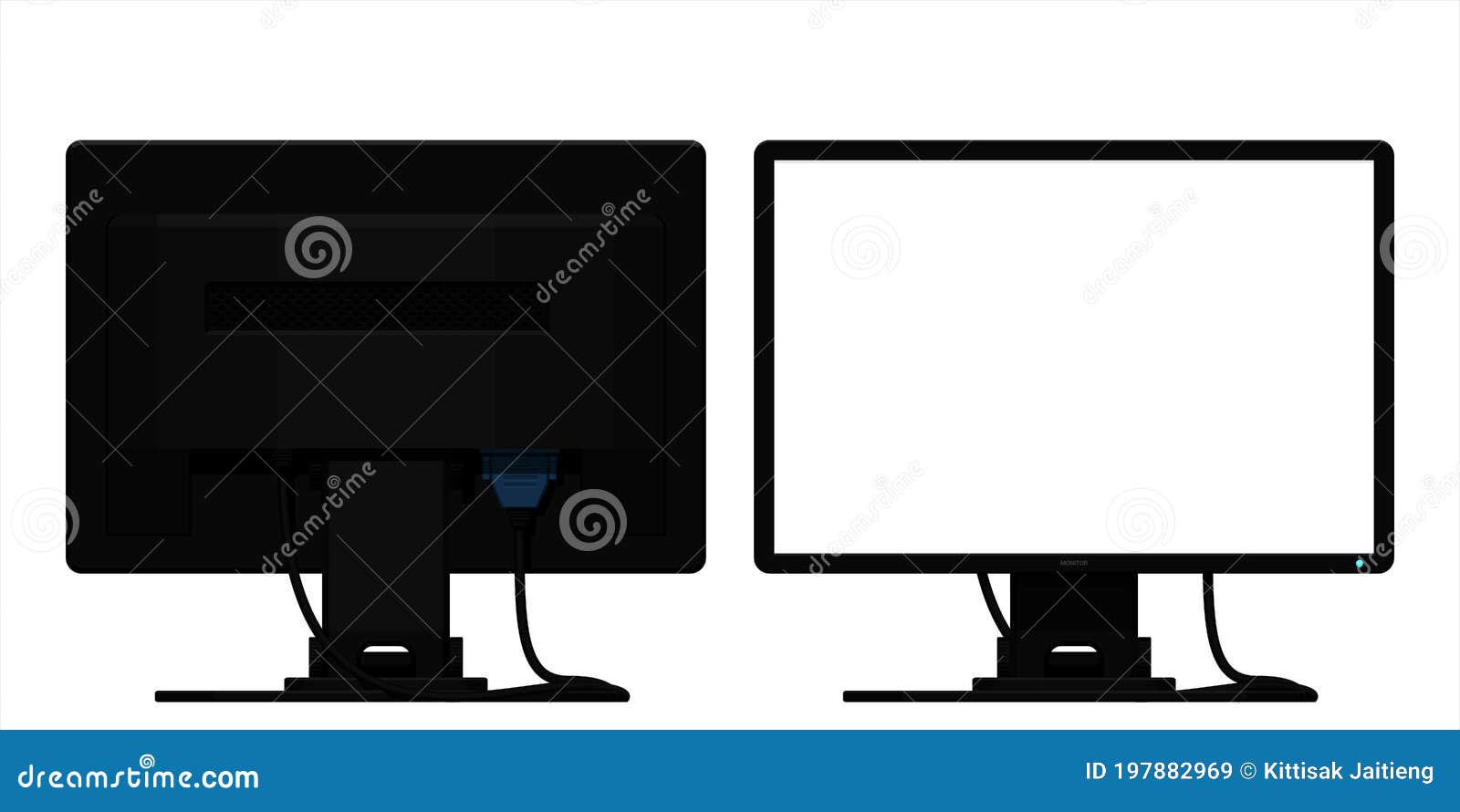 VGA Connector For A Monitor, Peripheral Devices On A Transparent ...