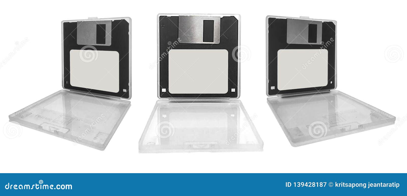 Isolate of Old Storage Floppy Disk in Plastic Case on White Background ...