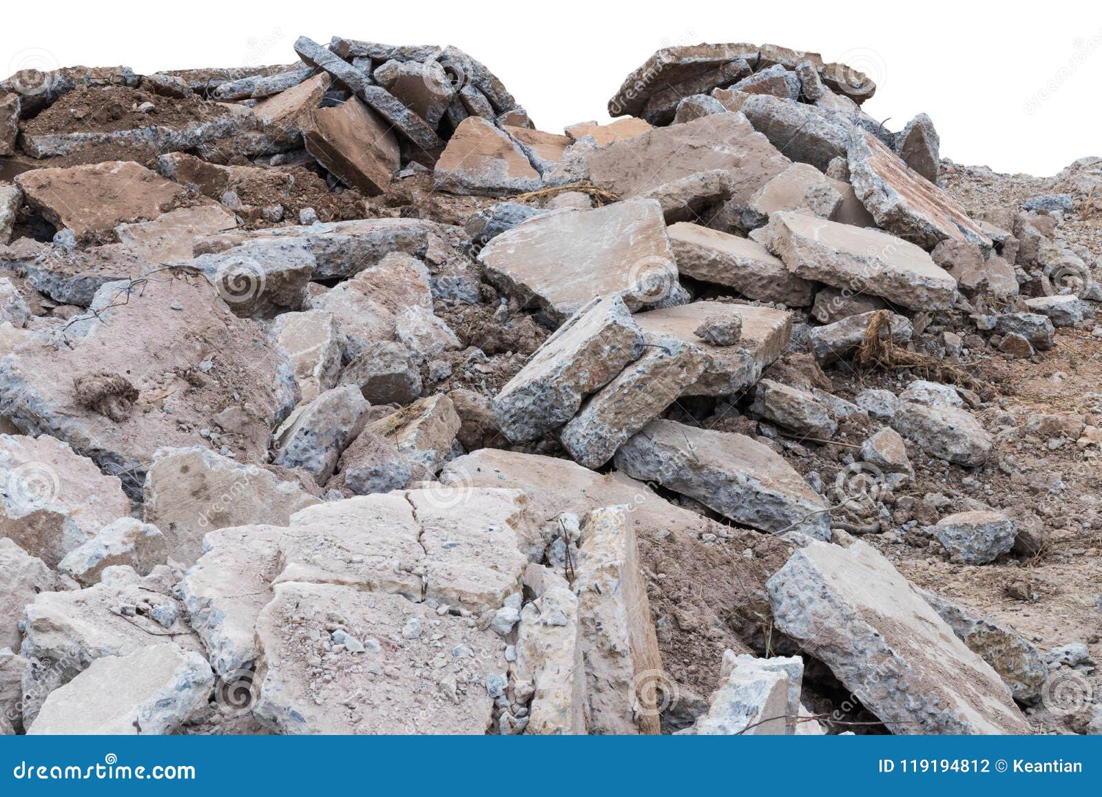 Isolate Pile of Destroyed Concrete Road. Stock Photo - Image of debris ...