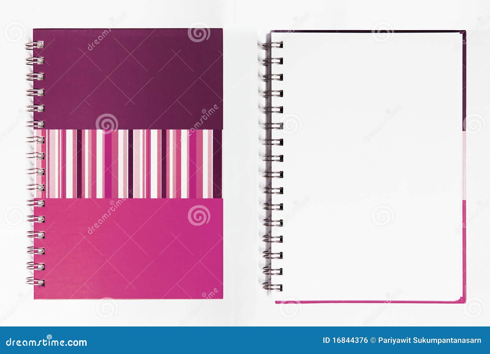 Isolate Pink Note Book on White Stock Photo - Image of message, cover ...