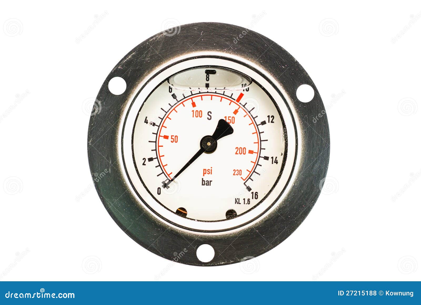 Isolate Pressure Gauge stock photo. Image of scale, compression - 27215188