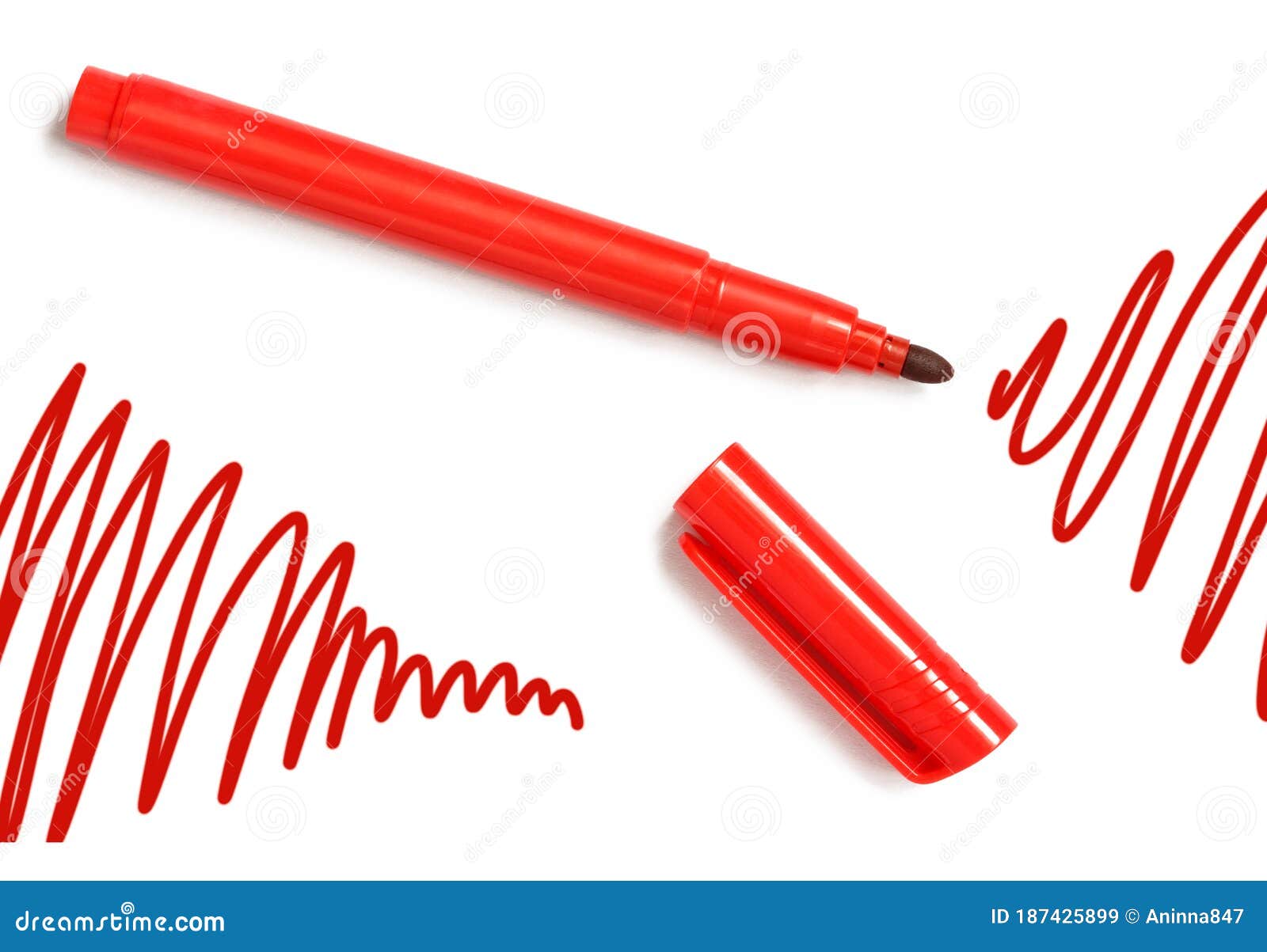 Isolated Red Marker with Stroke on a White Stock Image - Image of ...