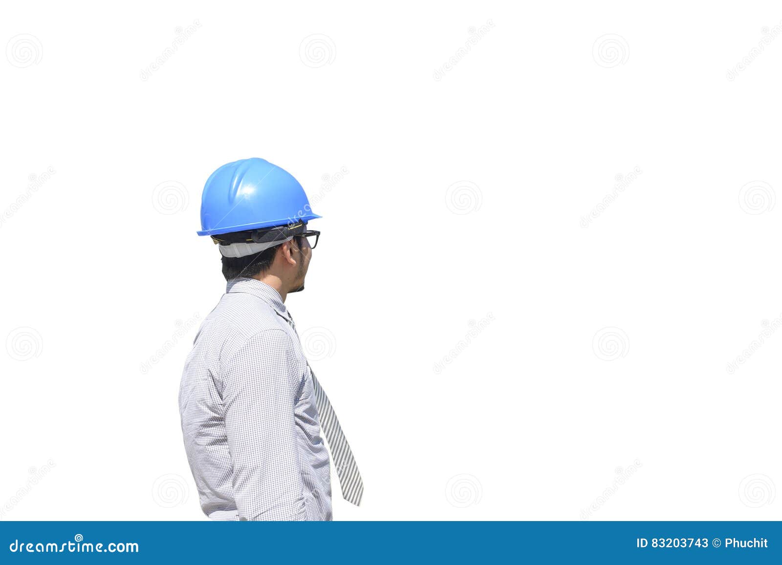 The Isolate Scene of Engineer Looking Up Stock Image - Image of ...