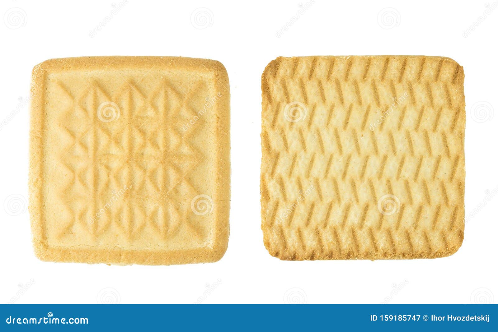 Isolate Square Biscuit for Tea on a White Background, Front and Back ...
