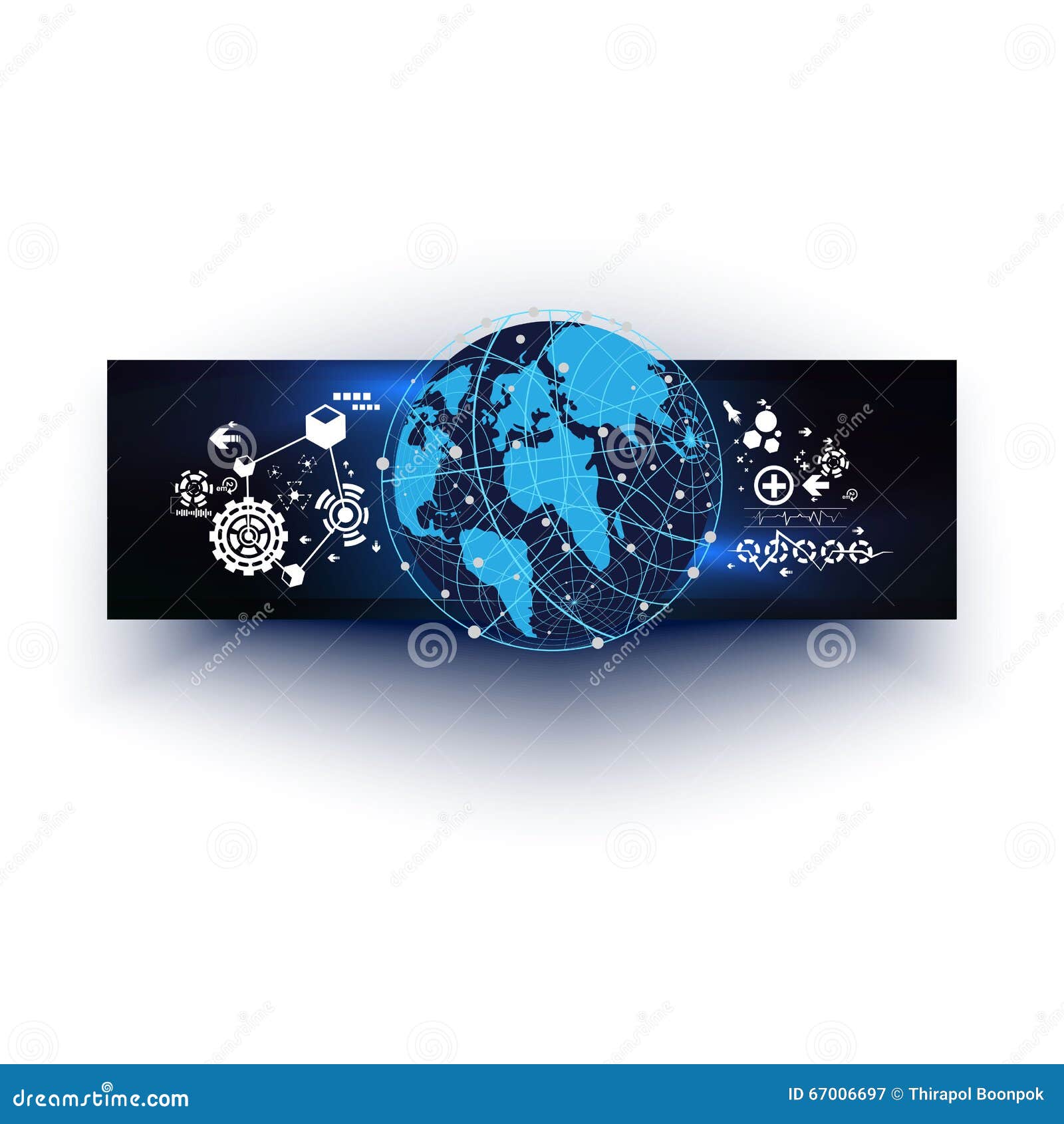 Isolate Technology Global Network Map Concept Vector Stock Vector ...