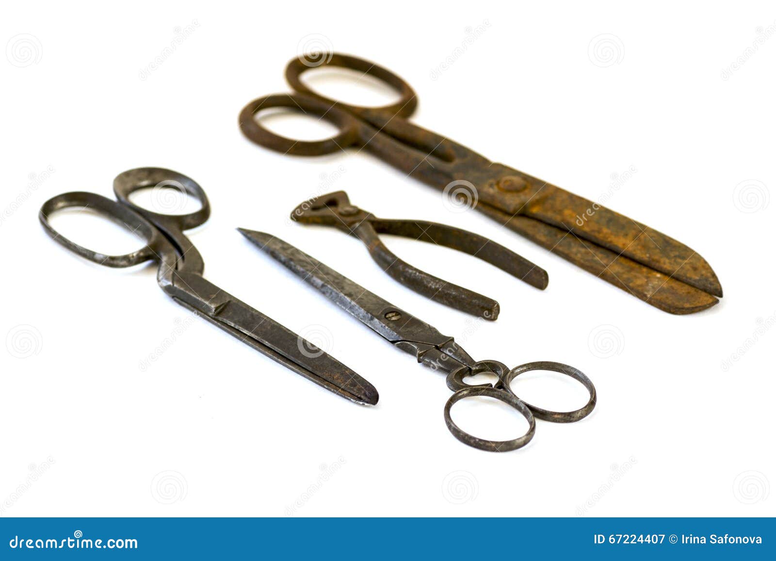 Isolate Vintage Sewing Scissors Stock Image - Image of clothing ...