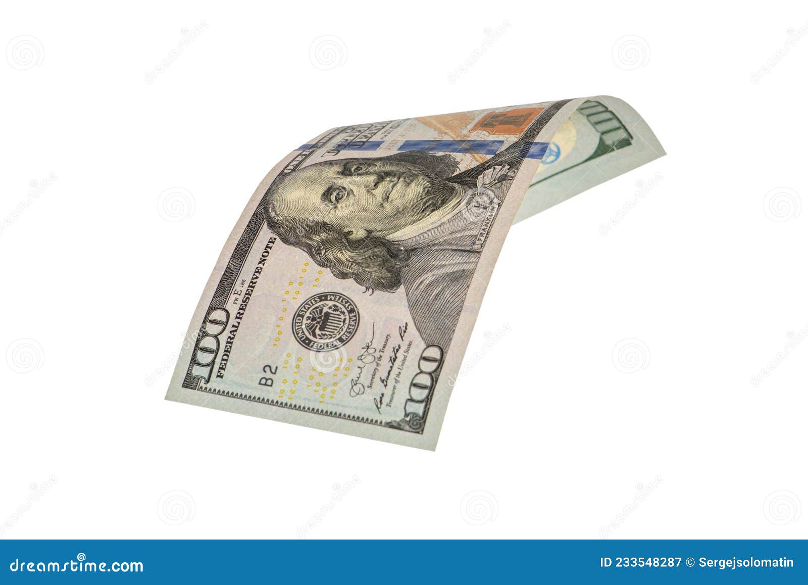 A Hundred-dollar Bill In Close-up With A Watermark. Stock Photography ...