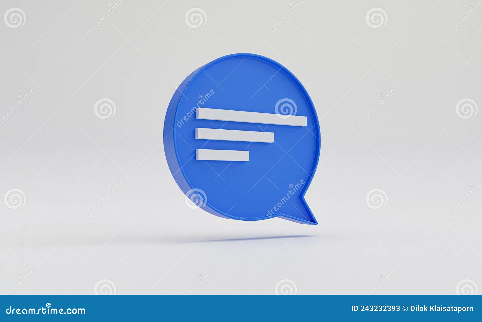 Isolate of White Rectangle Inside of Blue Text Message Box on White ...