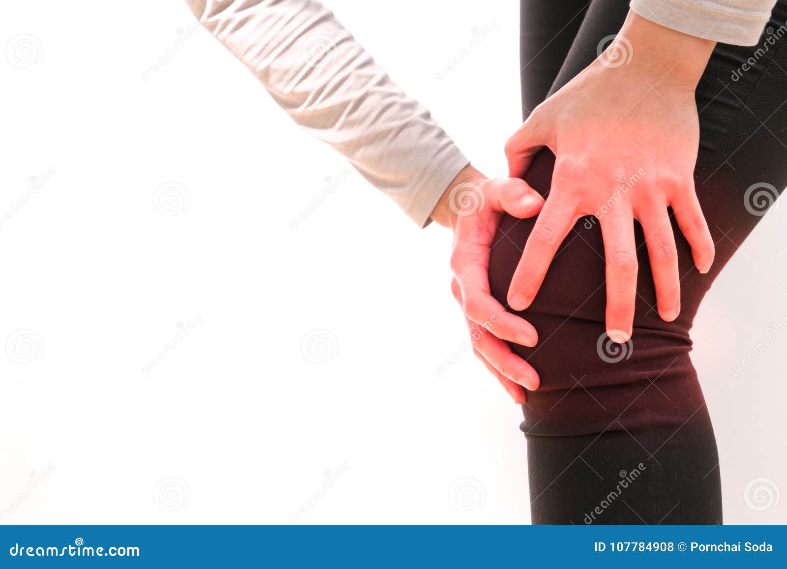The Isolate of Women Knee Joint Painful/injury Stock Photo - Image of ...