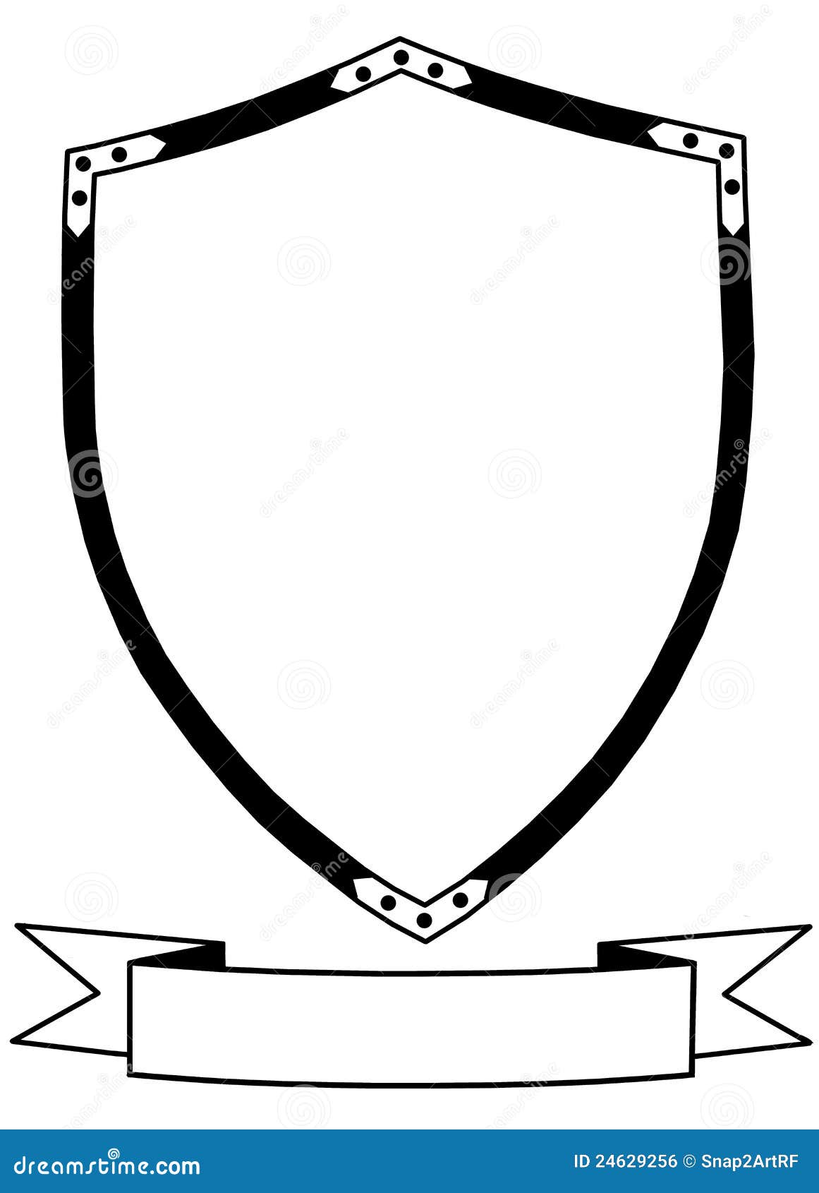 Isolated 16th Century War Shield with Banner Stock Vector ...