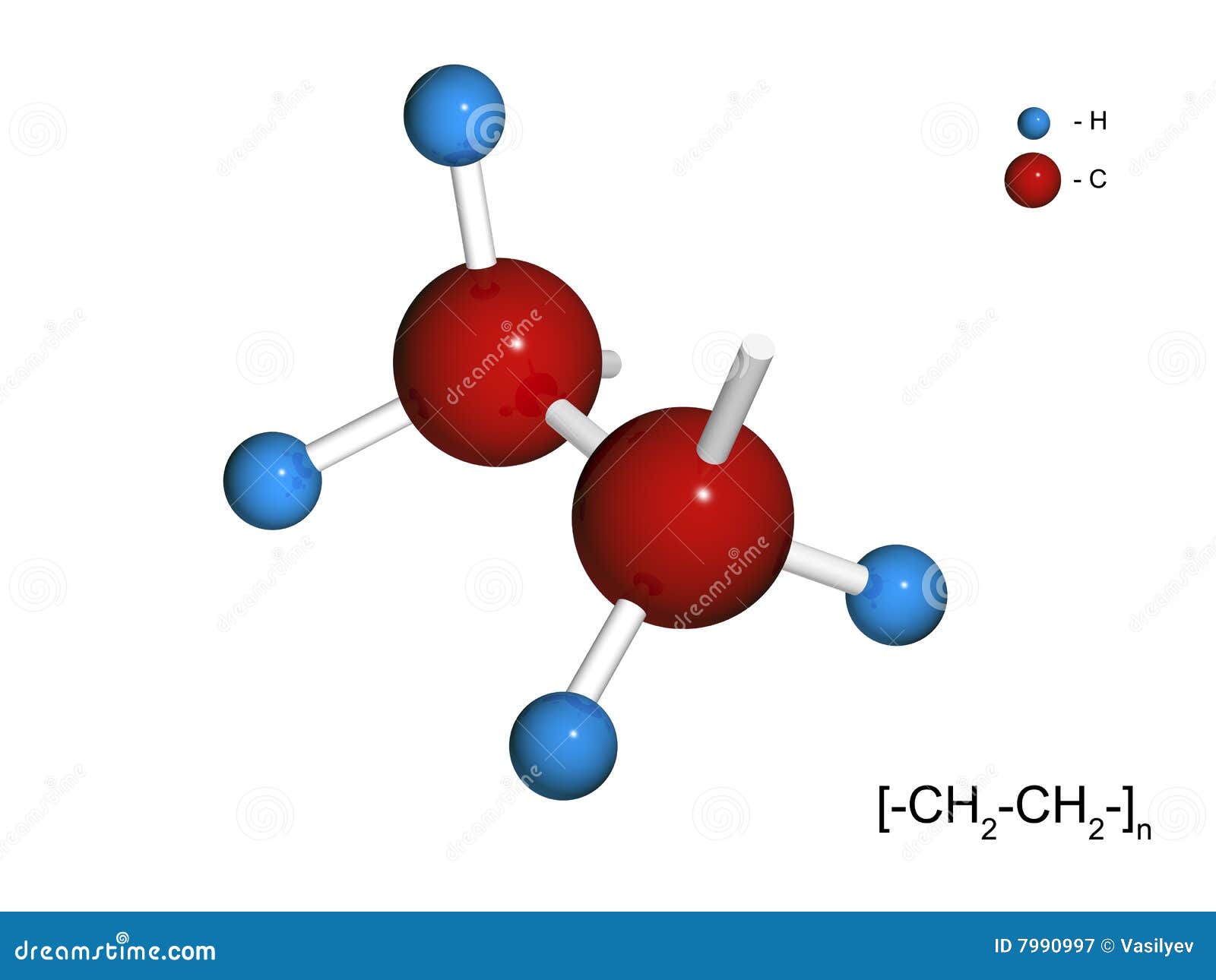Isolated 3D Fragment of Polyethylene Stock Illustration - Illustration ...