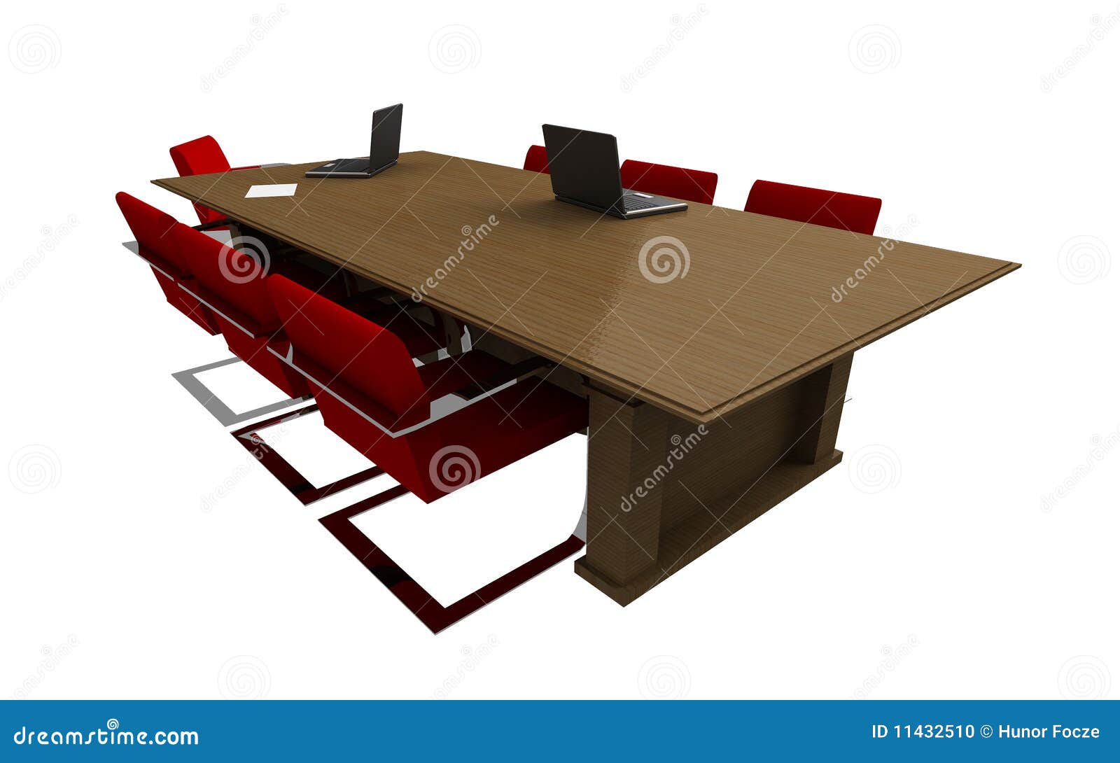 Isolated 3d meeting table stock illustration. Illustration of chrome ...