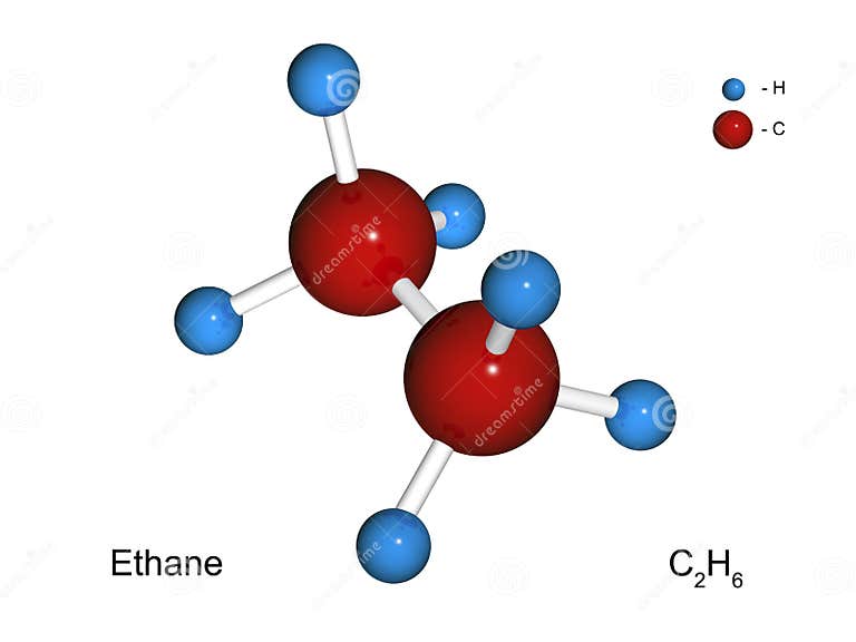 Isolated 3D Model of a Molecule of Ethane Stock Illustration ...