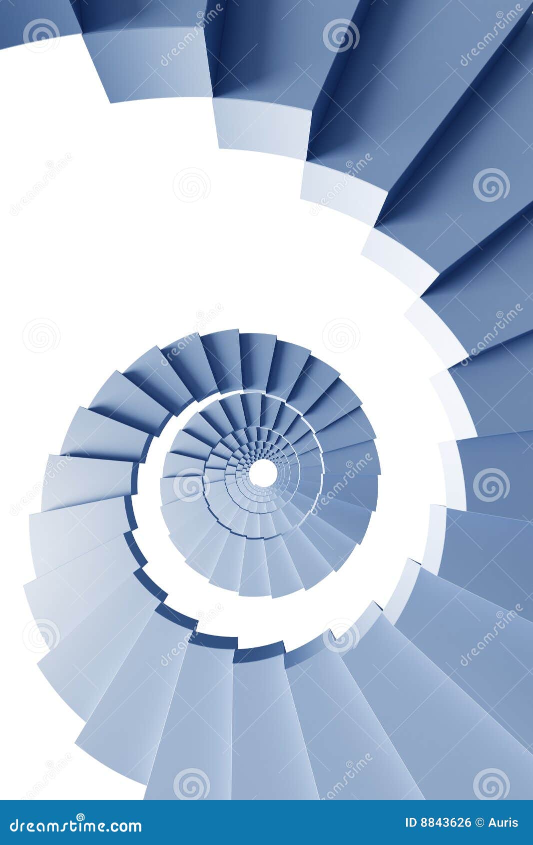 Isolated 3d Spiral Staircase Stock Illustration - Illustration of three ...