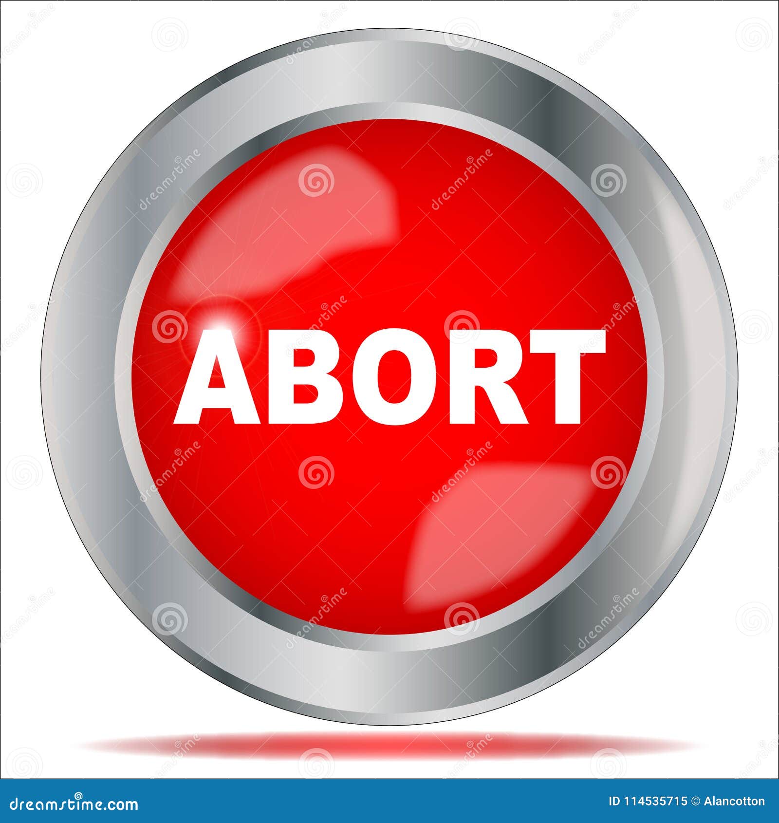 Isolated Abort Button stock vector. Illustration of finish - 114535715
