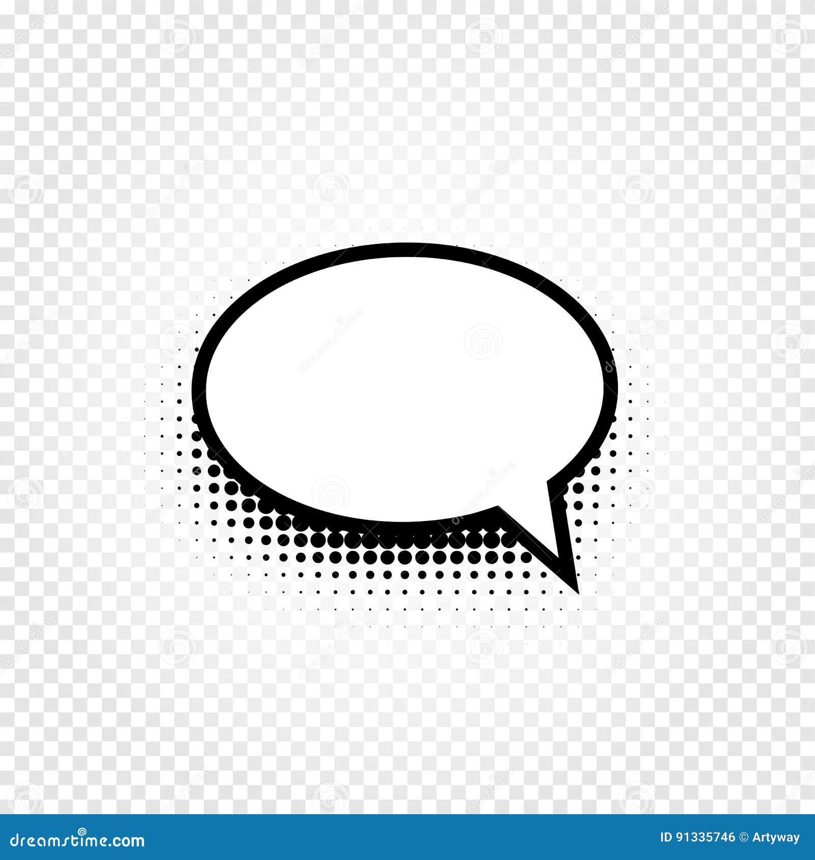 Isolated Abstract Black and White Color Comic Speech Balloon Icon on ...