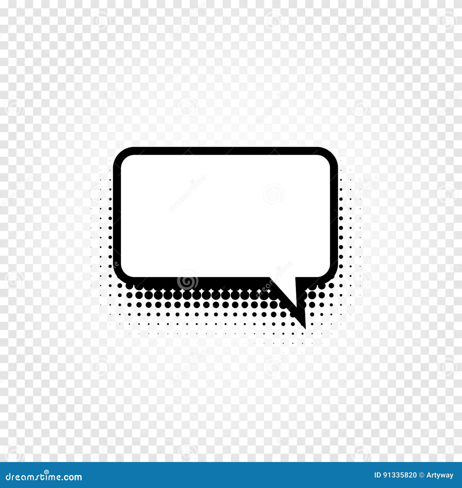 Isolated Abstract Black and White Color Comic Speech Balloon Icon on ...