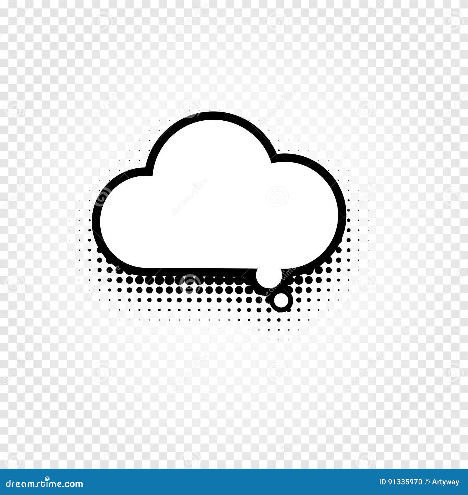 Isolated Abstract Black and White Color Comic Speech Balloon Icon on ...