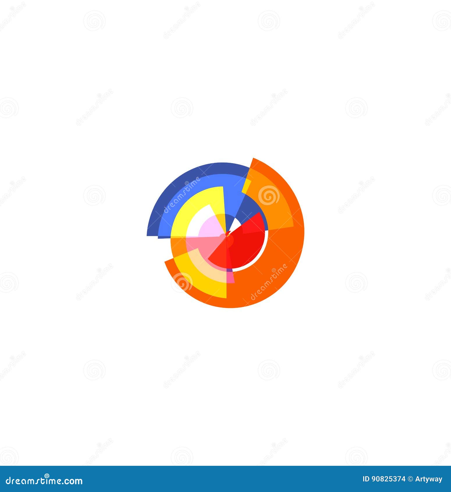 Isolated Abstract Colorful Pie Chart Logo, Round Shape Diagram Logotype ...