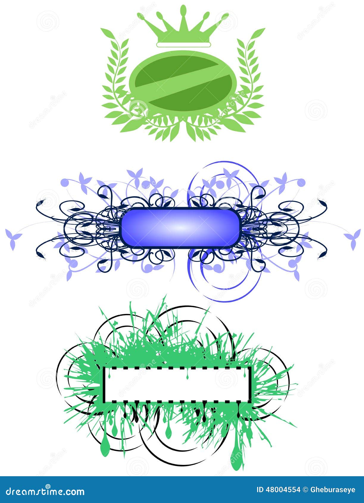 Isolated Abstract Colorful Set of Label Stock Illustration ...