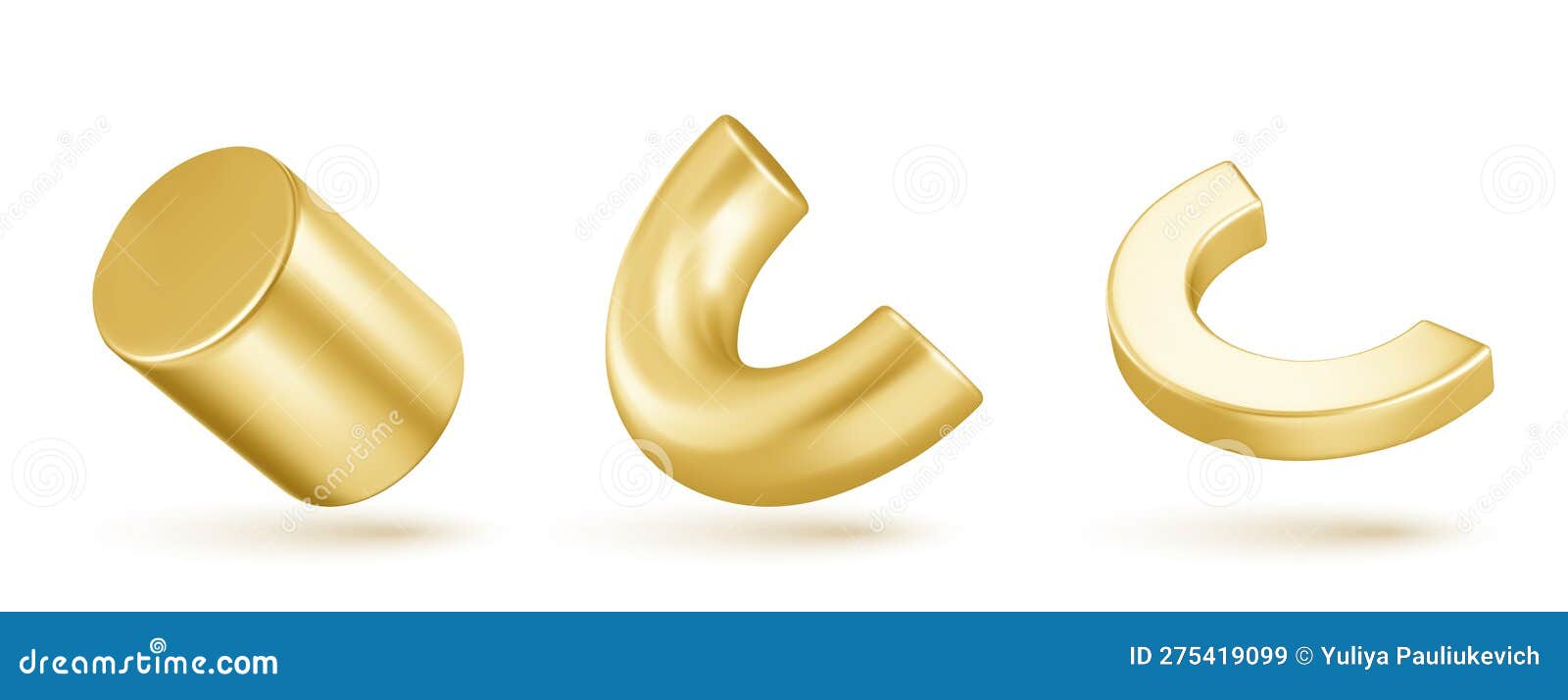 Isolated Abstract Geometric Gold 3d Shape Object Stock Vector ...