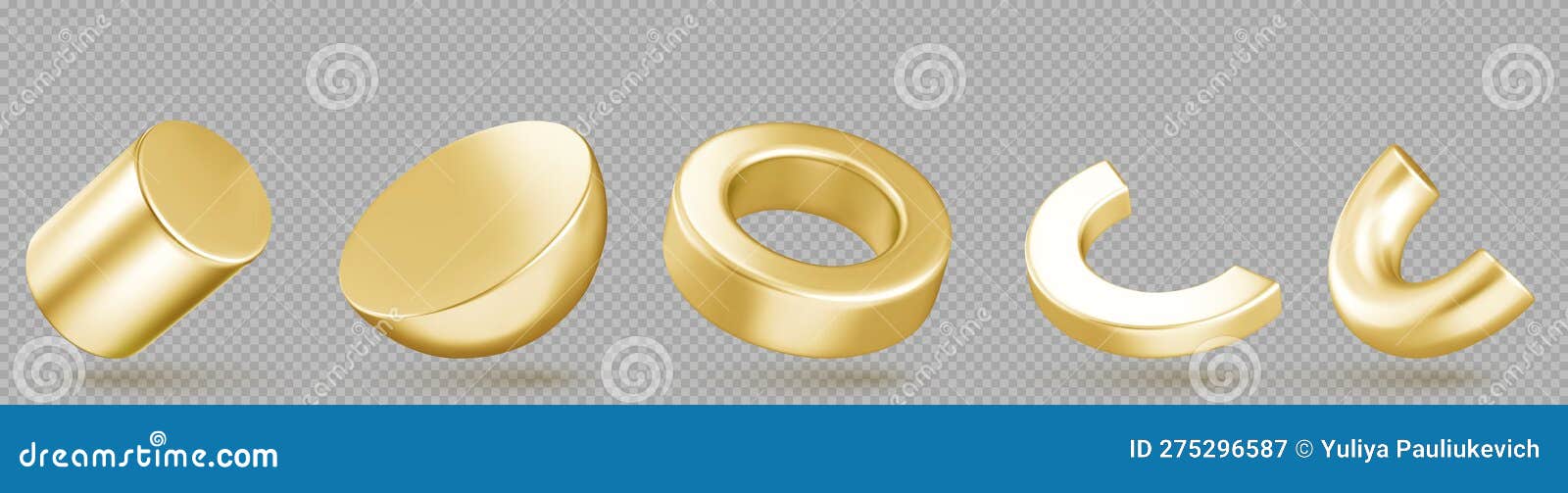 Isolated Abstract Geometric Gold 3d Shape Object Stock Vector ...