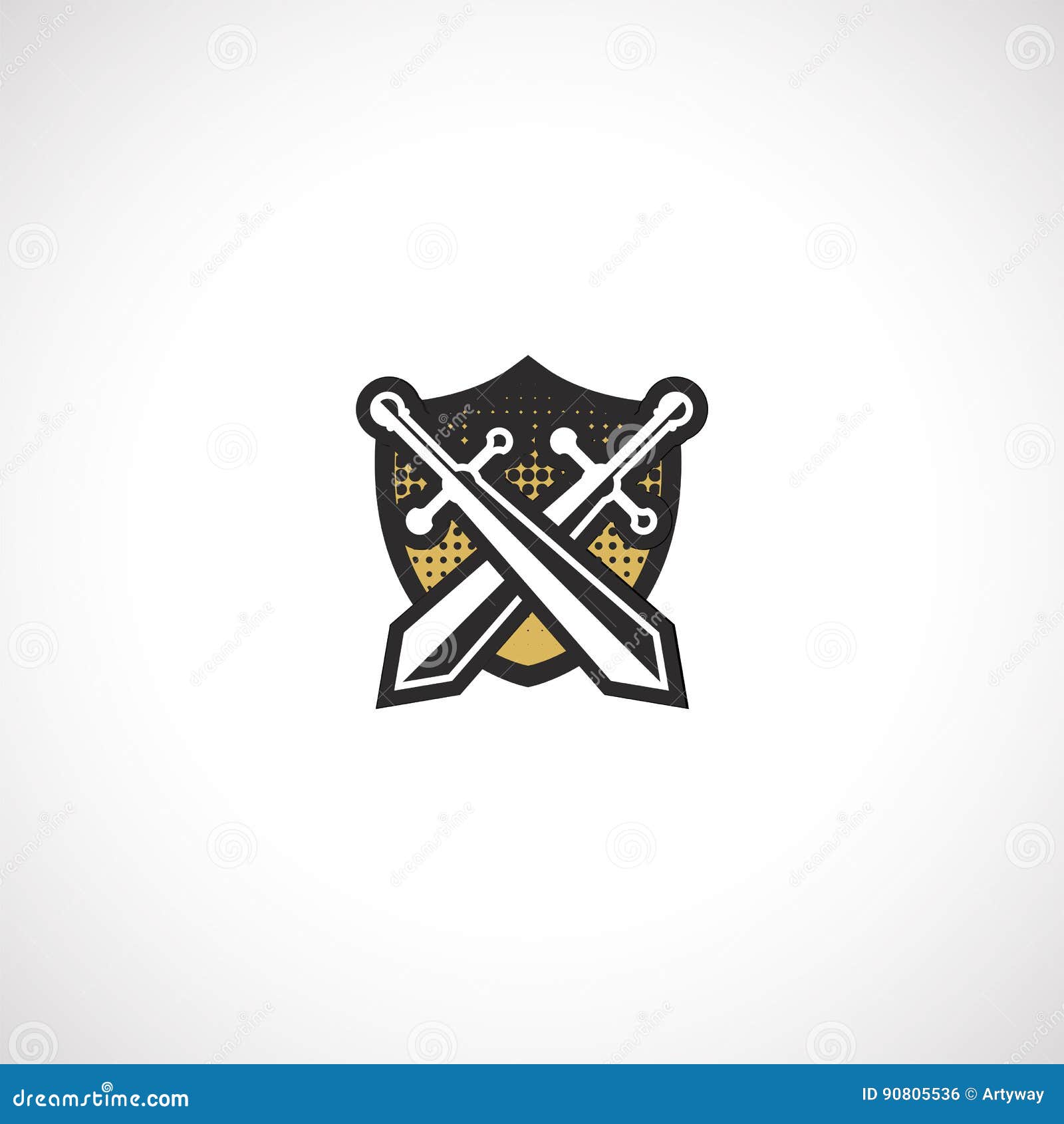 Isolated Abstract Medieval Shield Logo, Coat of Arms Logotype on White ...