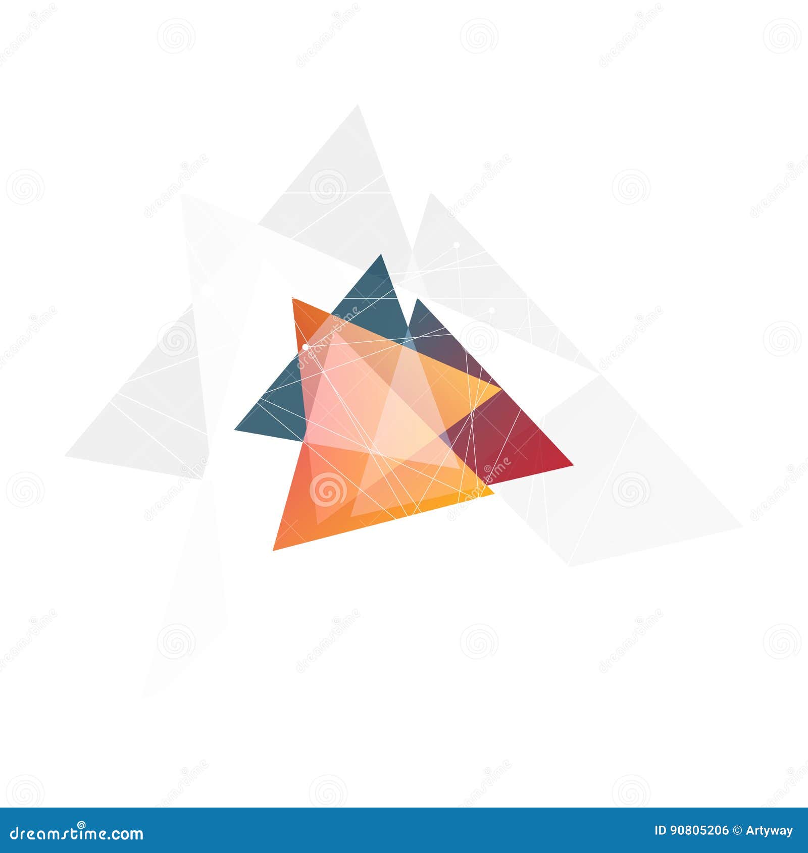 Isolated Abstract Pink and Orange Color Triangle Logo on Black ...
